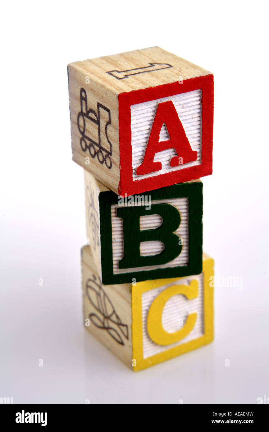 ABC blocks isolated on white background Stock Photo - Alamy
