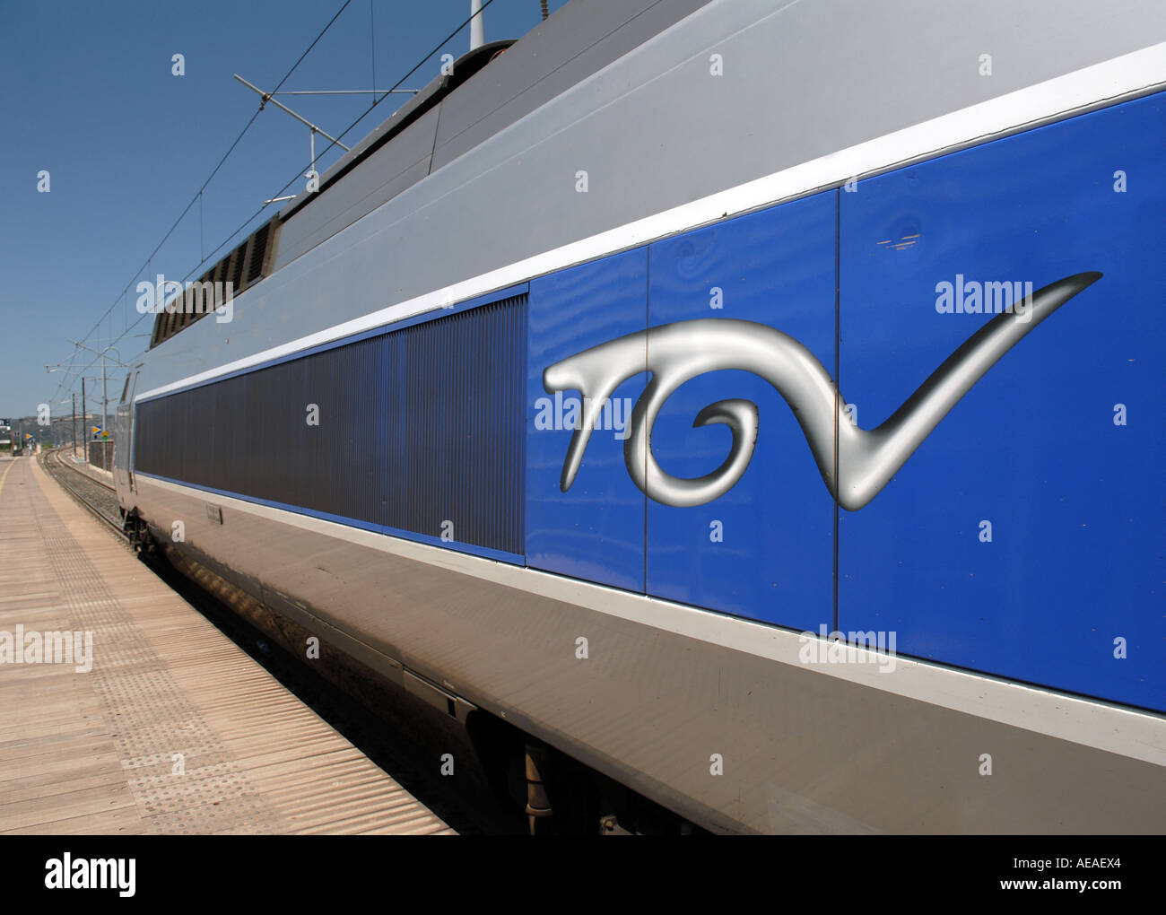 TGV train in Avignon station, France Stock Photo - Alamy