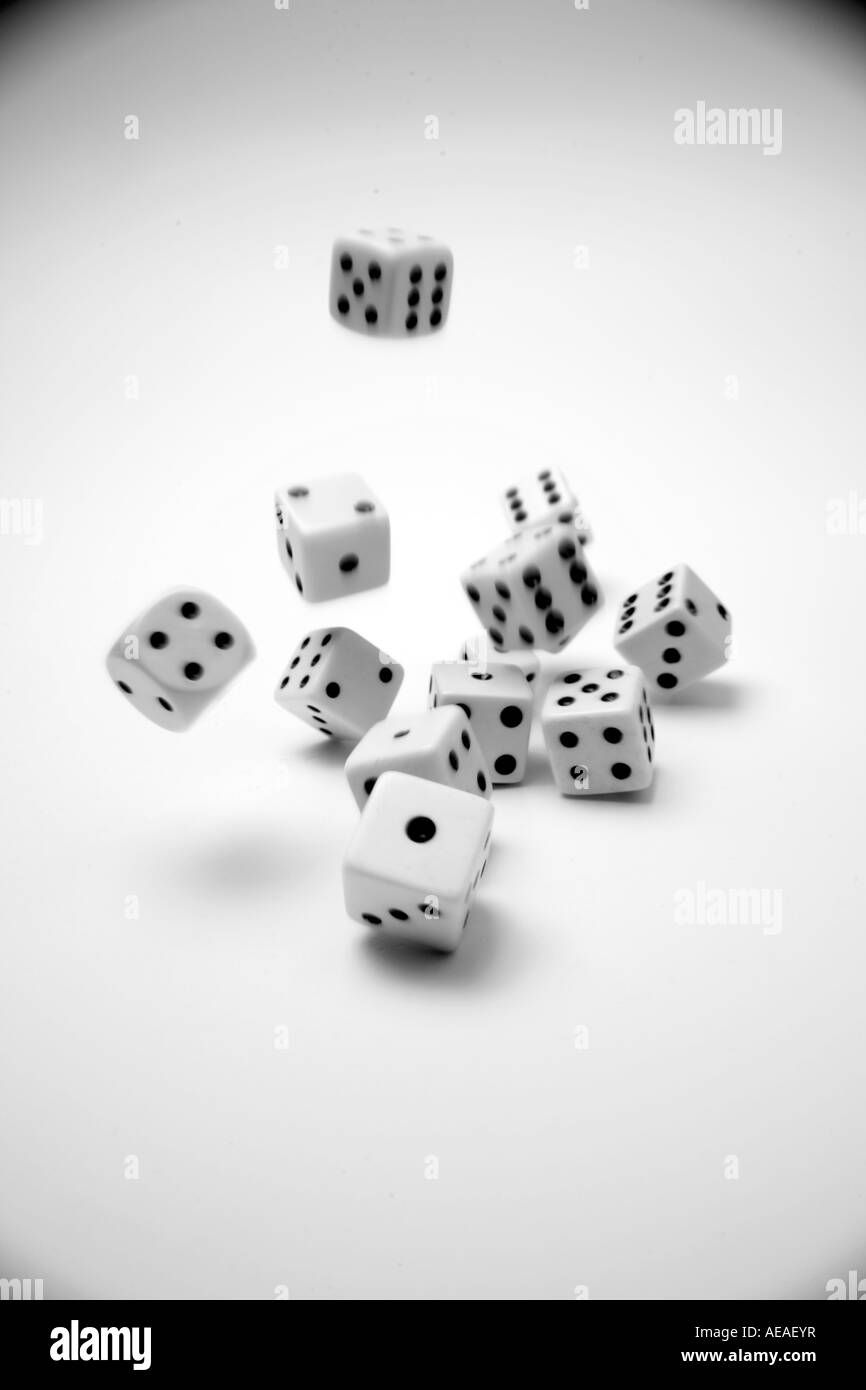 Falling dice Black and White Stock Photos & Images - Alamy