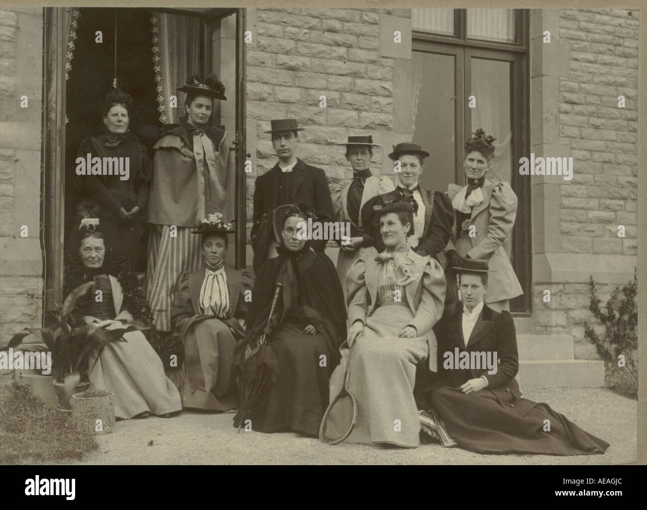 Cabinet photograph of house guests dated 1894 Stock Photo - Alamy