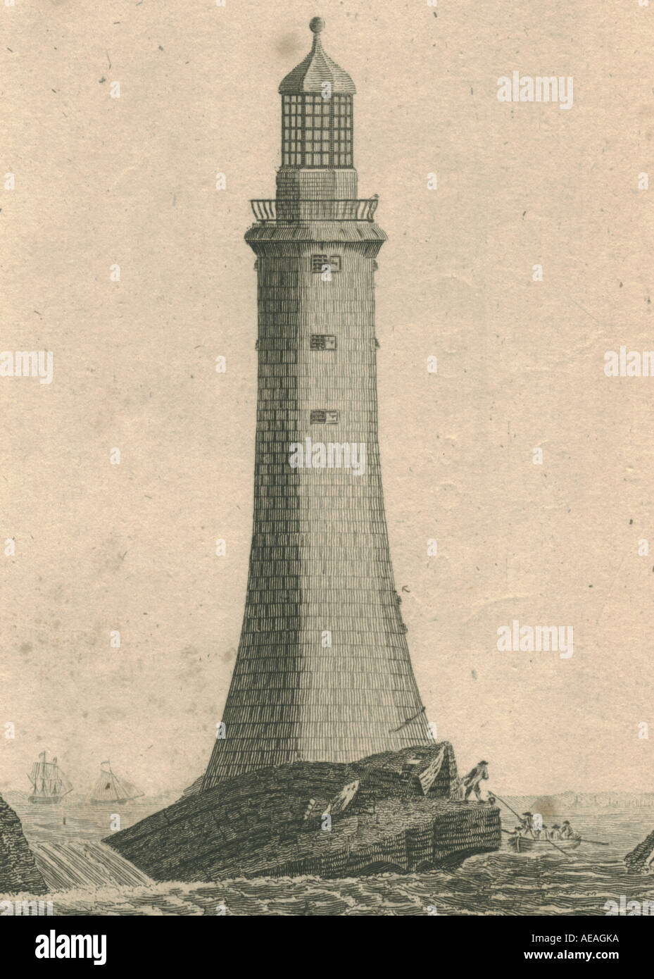 Eddystone Lighthouse circa 1791 Stock Photo - Alamy