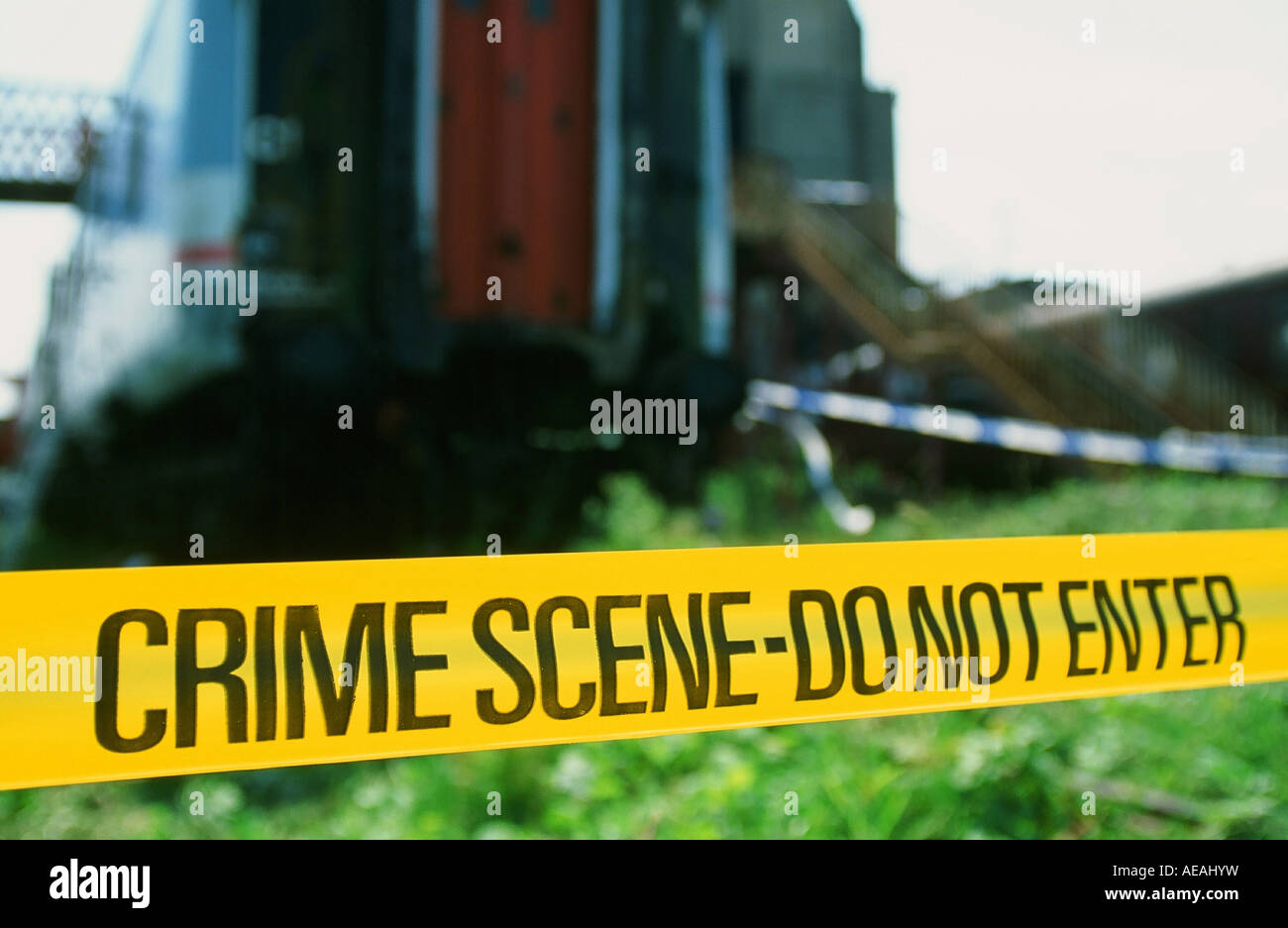Uk police tape crime scene yellow hi-res stock photography and images ...