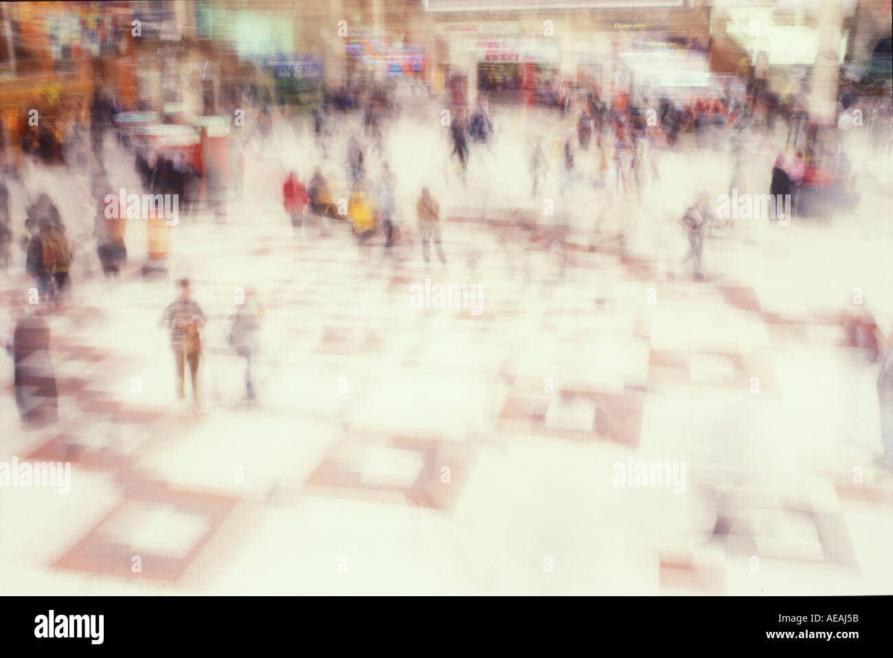 people moving around blurred abstract railway station london england uk ...