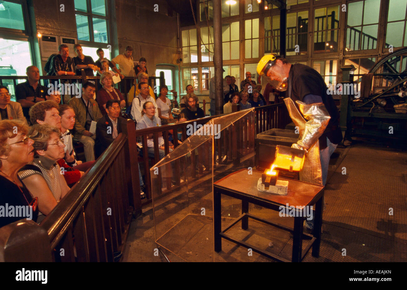 Gold pouring is a major tourist attraction, Perth Mint, Perth, Western ...