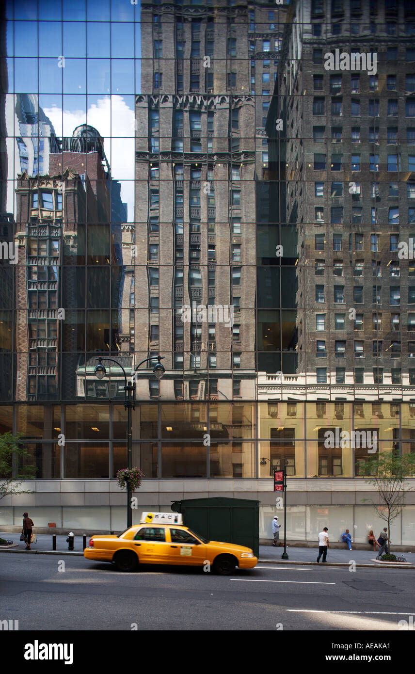 A New York City Yellow Taxi Cab driving on Madison Avenue New York City ...