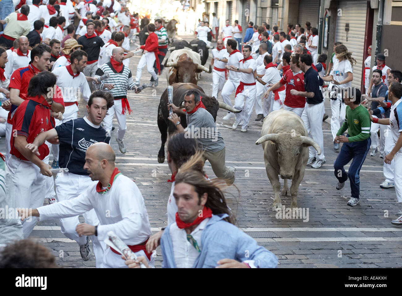 Fiesta de San Fermin Pamplona Spain Sequence of four images Stock Photo ...