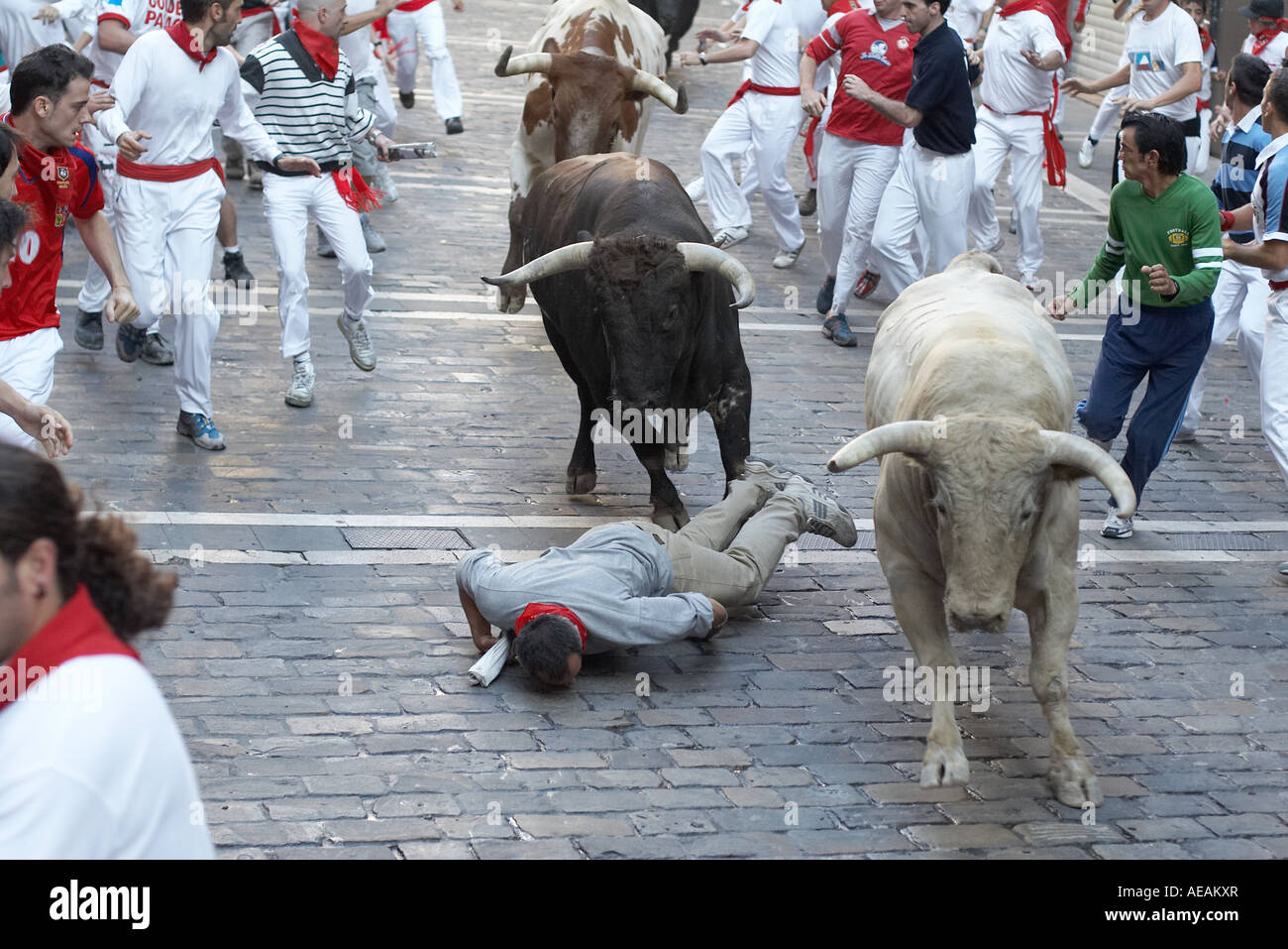 Fiesta de San Fermin Pamplona Spain Sequence of four images Stock Photo ...