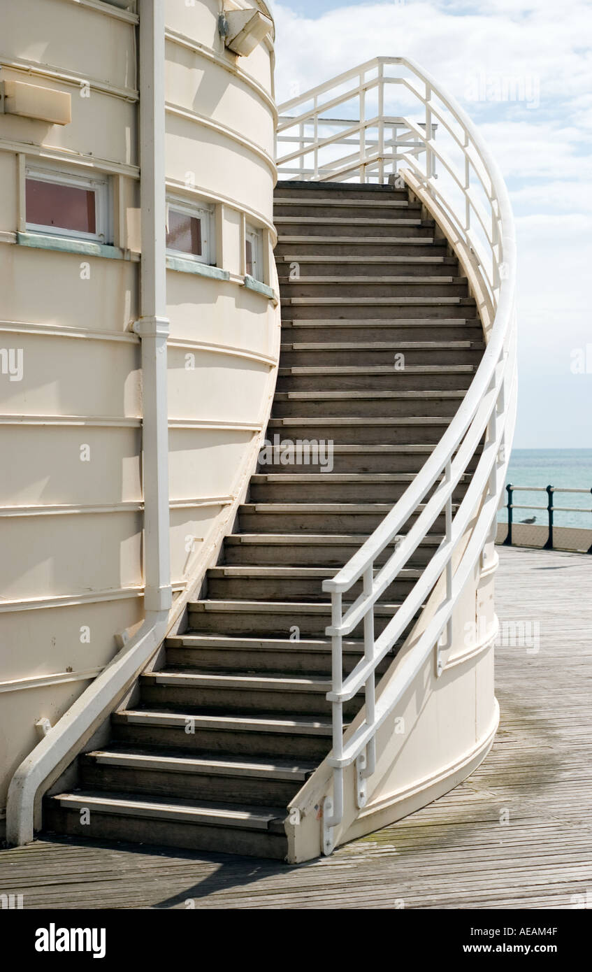Stairs on a holidaymakers pier Stock Photo - Alamy