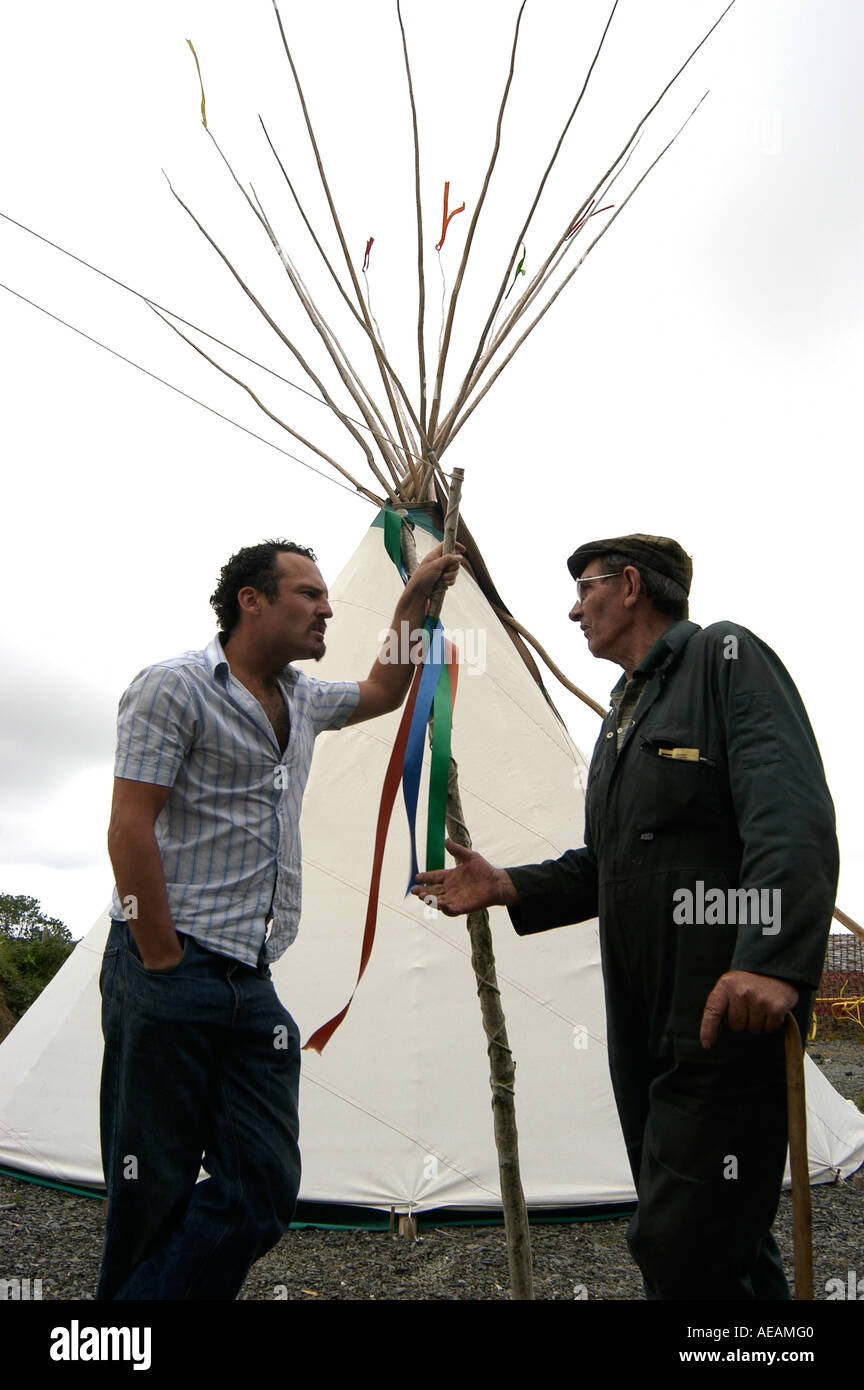 Welsh rock singer Brychan Llyr and his father the poet Dic Jones at ...