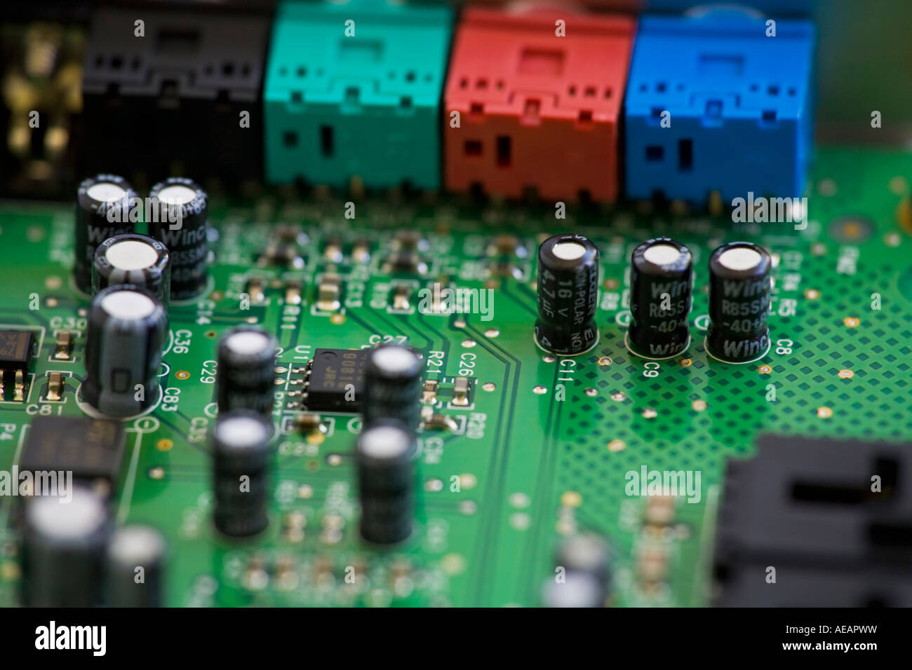 Close up of a Computer Motherboard Stock Photo - Alamy