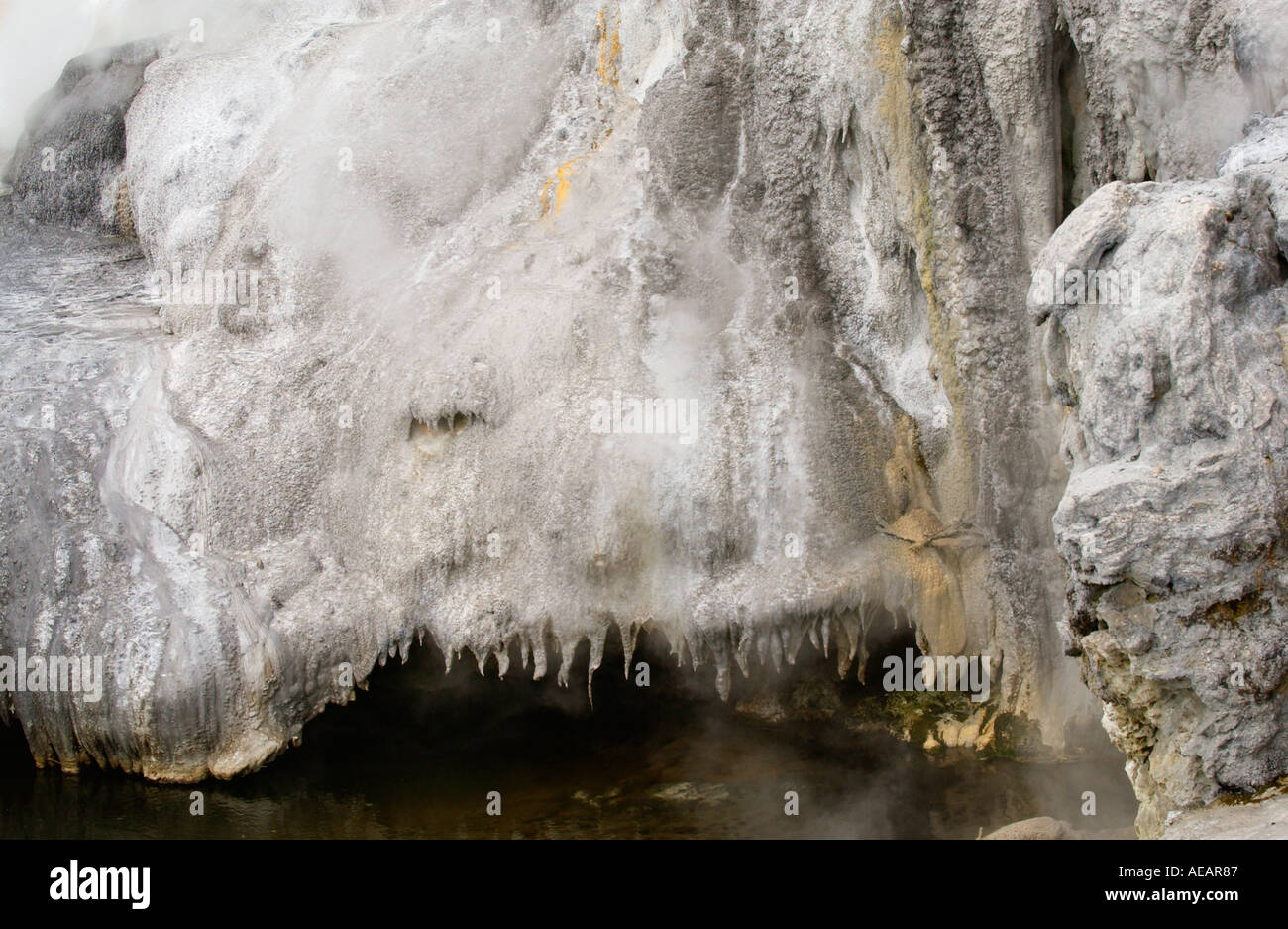 Salts from geyser Rotorua New Zealand Stock Photo - Alamy