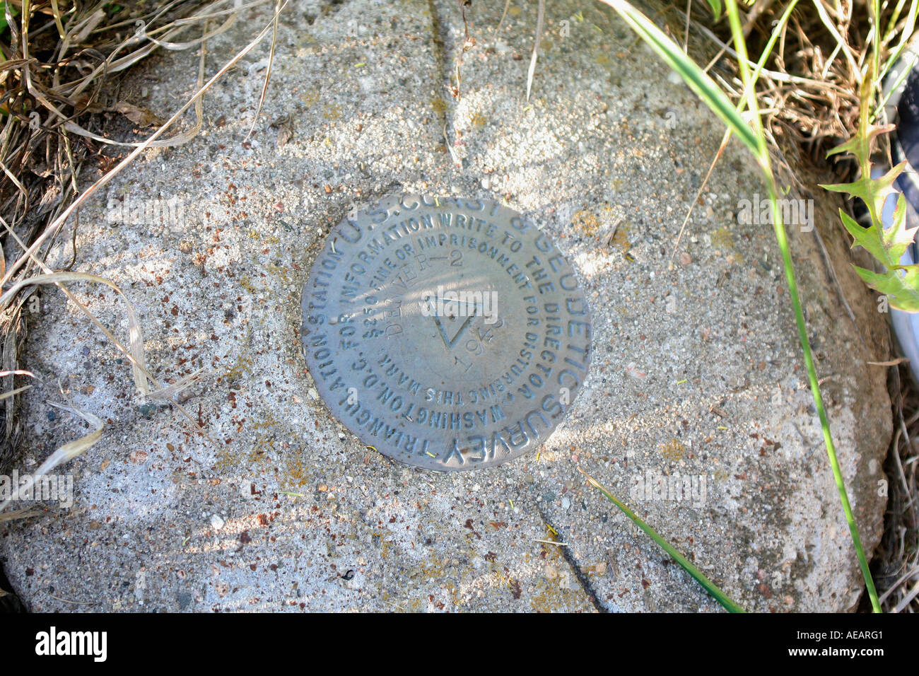 USGS Survey Marker benchmark Stock Photo - Alamy