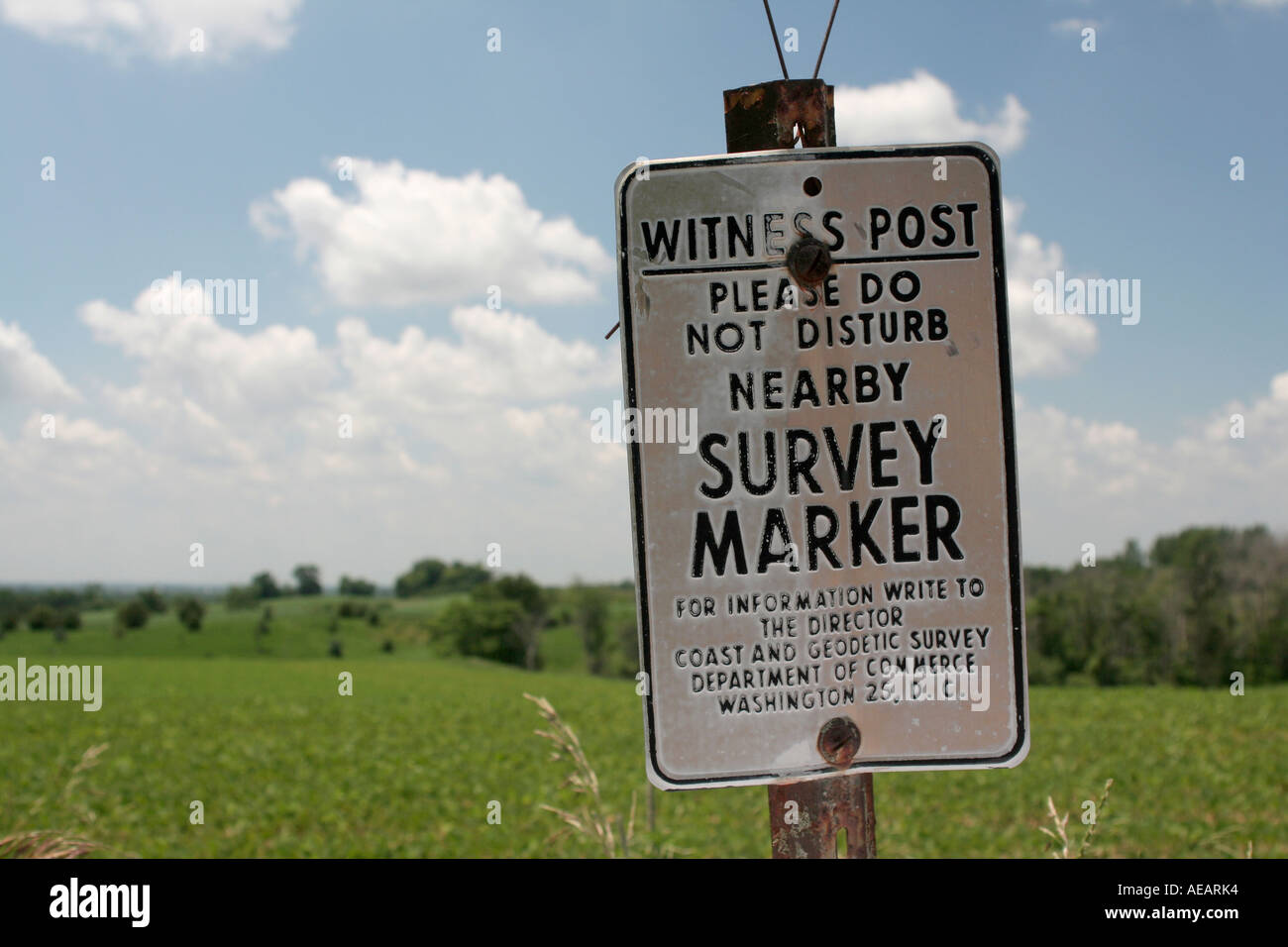 USGS Survey Marker Witness Post Stock Photo - Alamy
