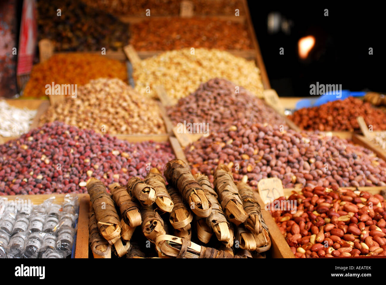 Nuts for sale in the souk in Marrakech, Morocco Stock Photo - Alamy