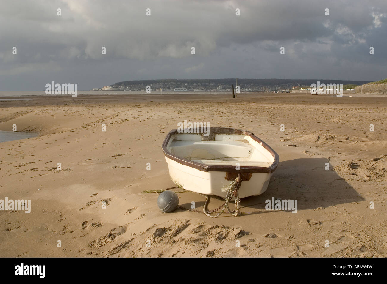 boat at uphill, weston super mare Stock Photo - Alamy
