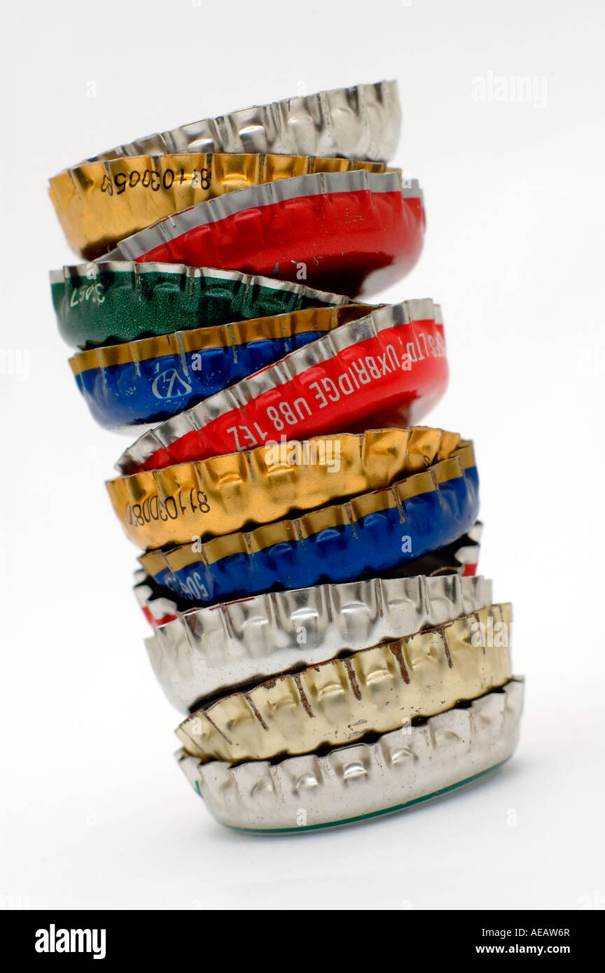 Stack of bottle tops hi-res stock photography and images - Alamy