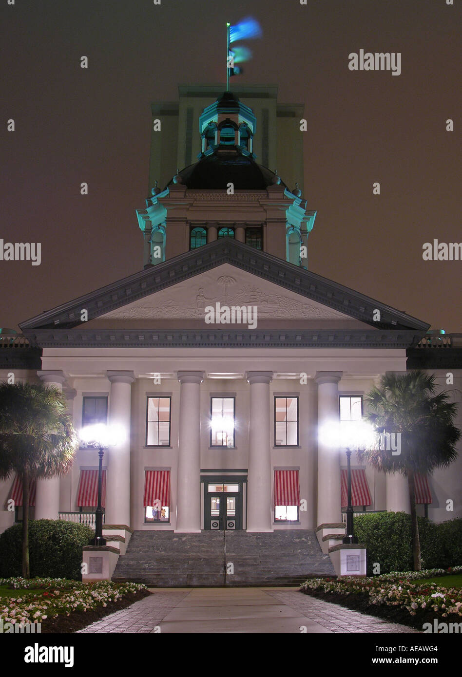 Historic and new state capitols, Tallahassee, Florida, USA - evening ...