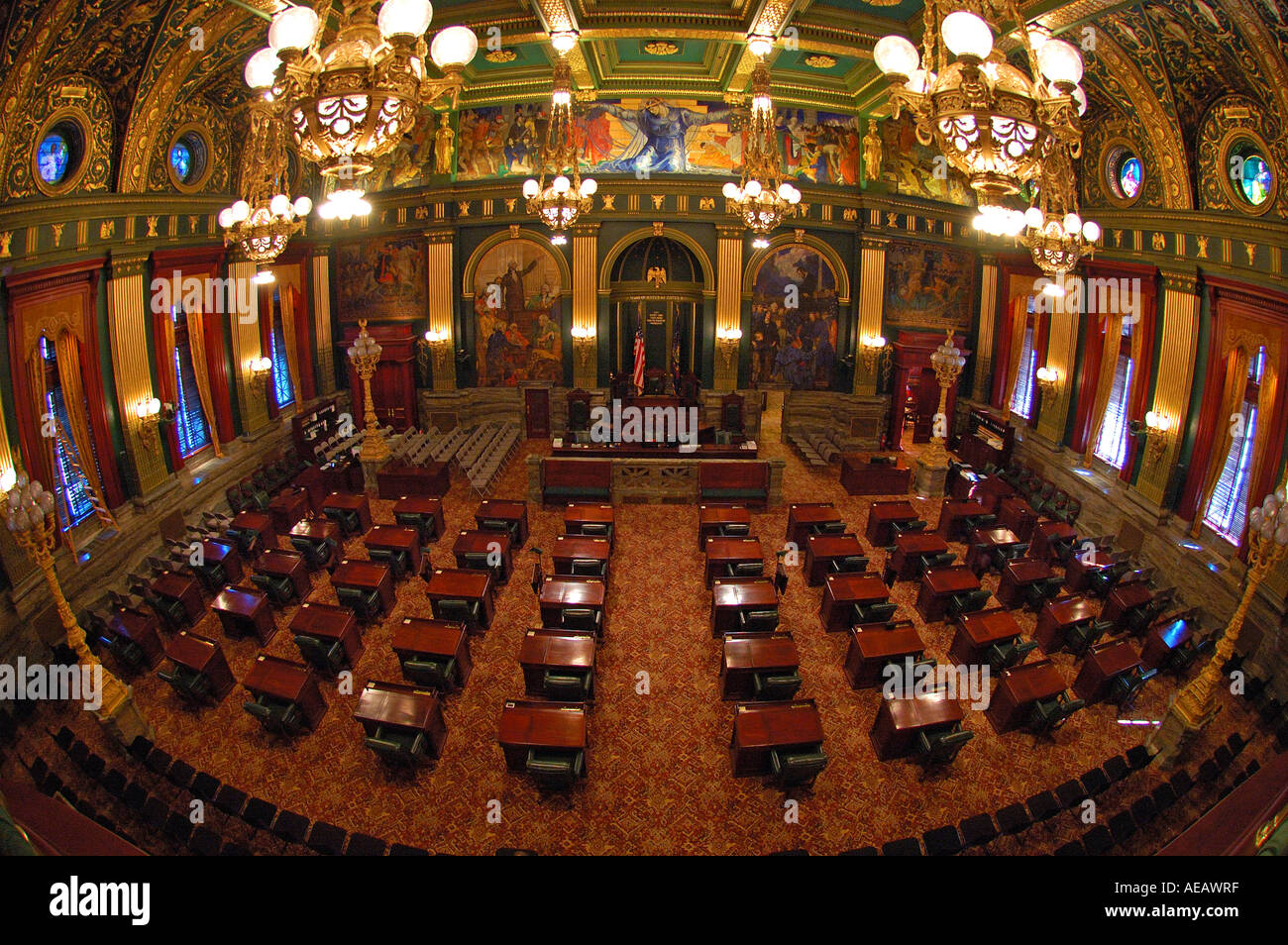 Pennsylvania State Capitol, Harrisburg, PA, USA, interior of Senate ...