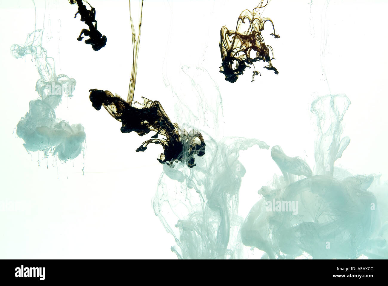 Coloured ink in water creating graphic swirling patterns Stock Photo ...