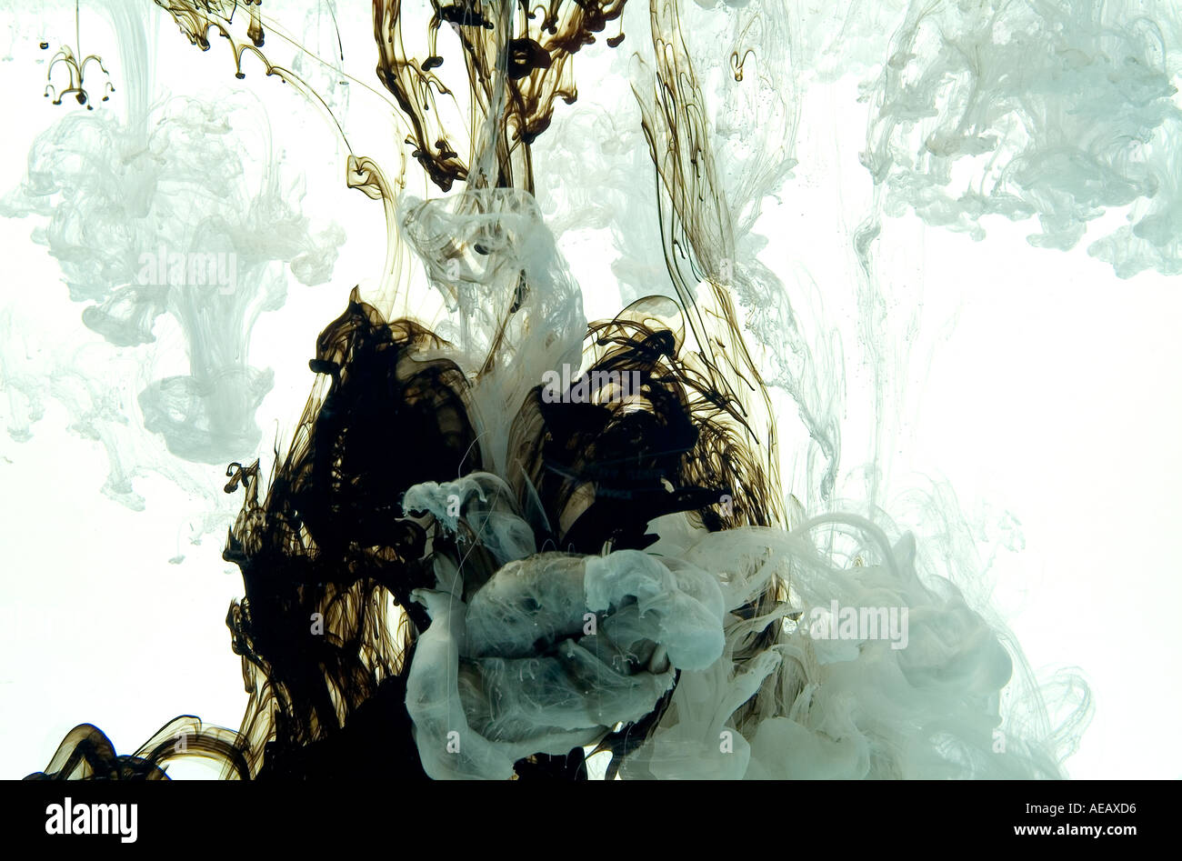 Coloured ink in water creating graphic swirling patterns Stock Photo ...