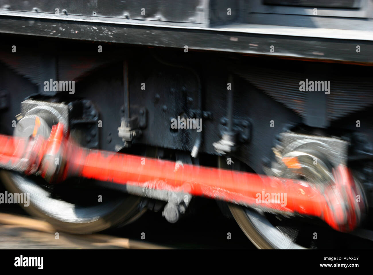 Class 08 diesel shunting engine detail of wheels and connecting rod in ...
