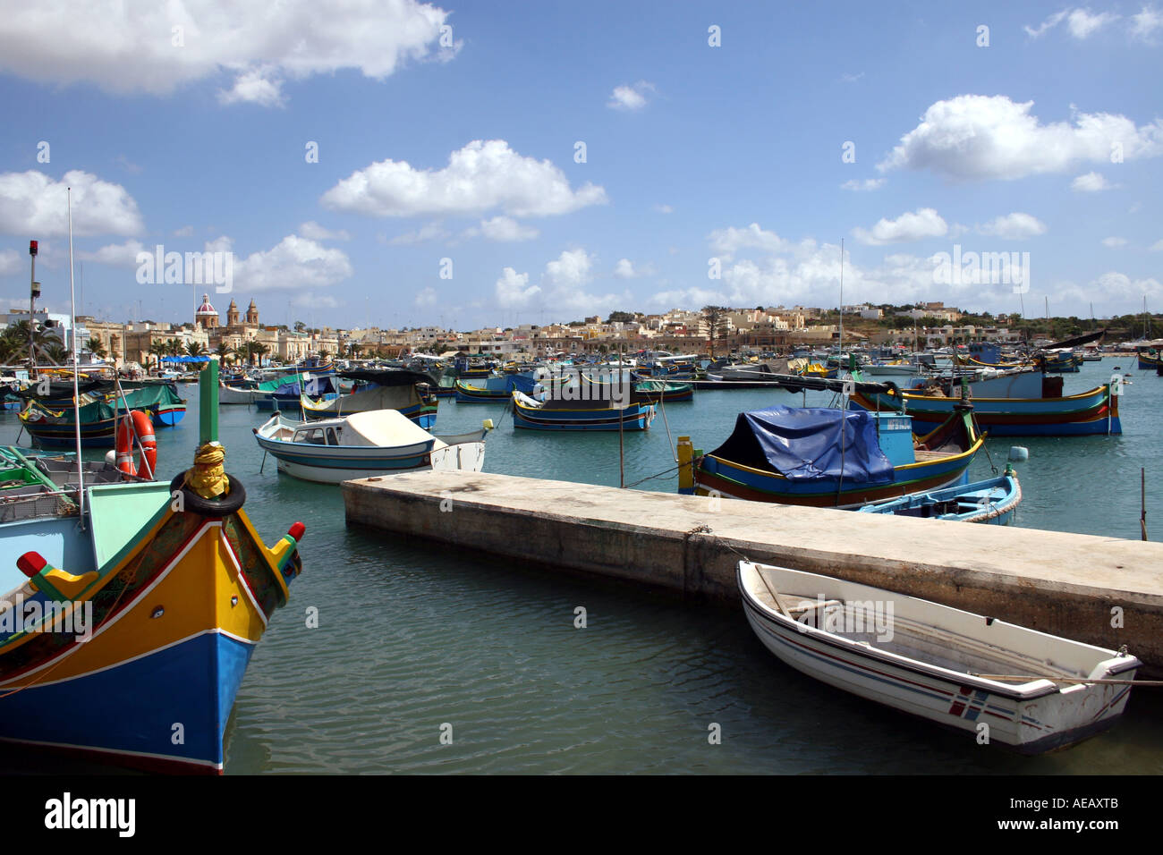 THE HISTORIC AND COLOURFUL HARBOUR AT MARSAXLOKK. MALTA EUROPE Stock ...
