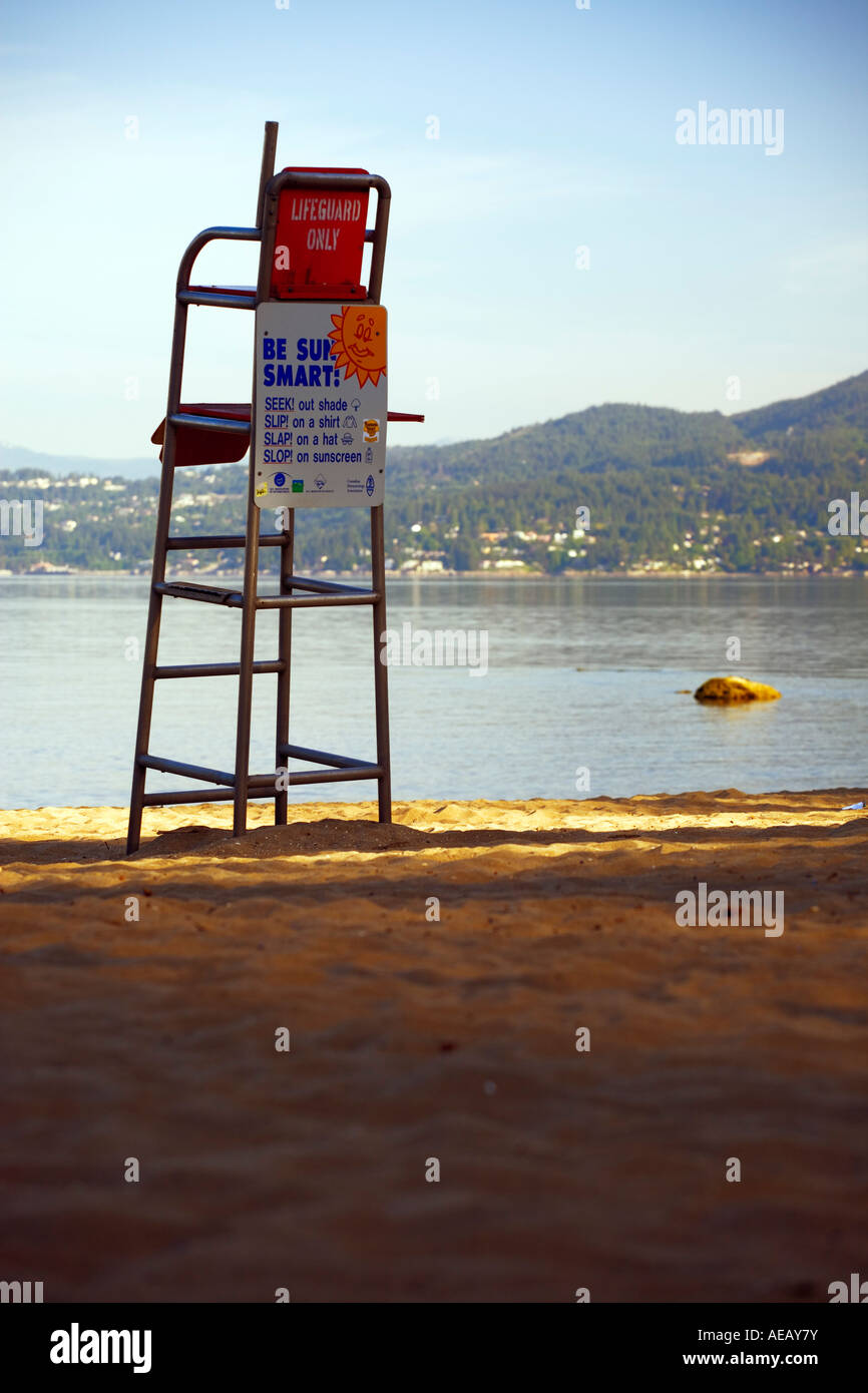 lifeguard chair on a beach in Vancouver Canada Stock Photo - Alamy