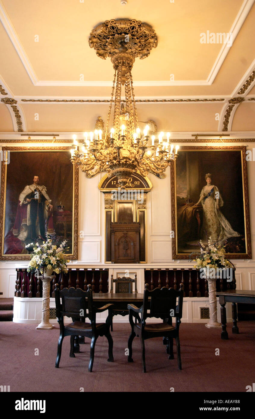 Main council chamber inside the Guildhall Windsor Town Hall with ...