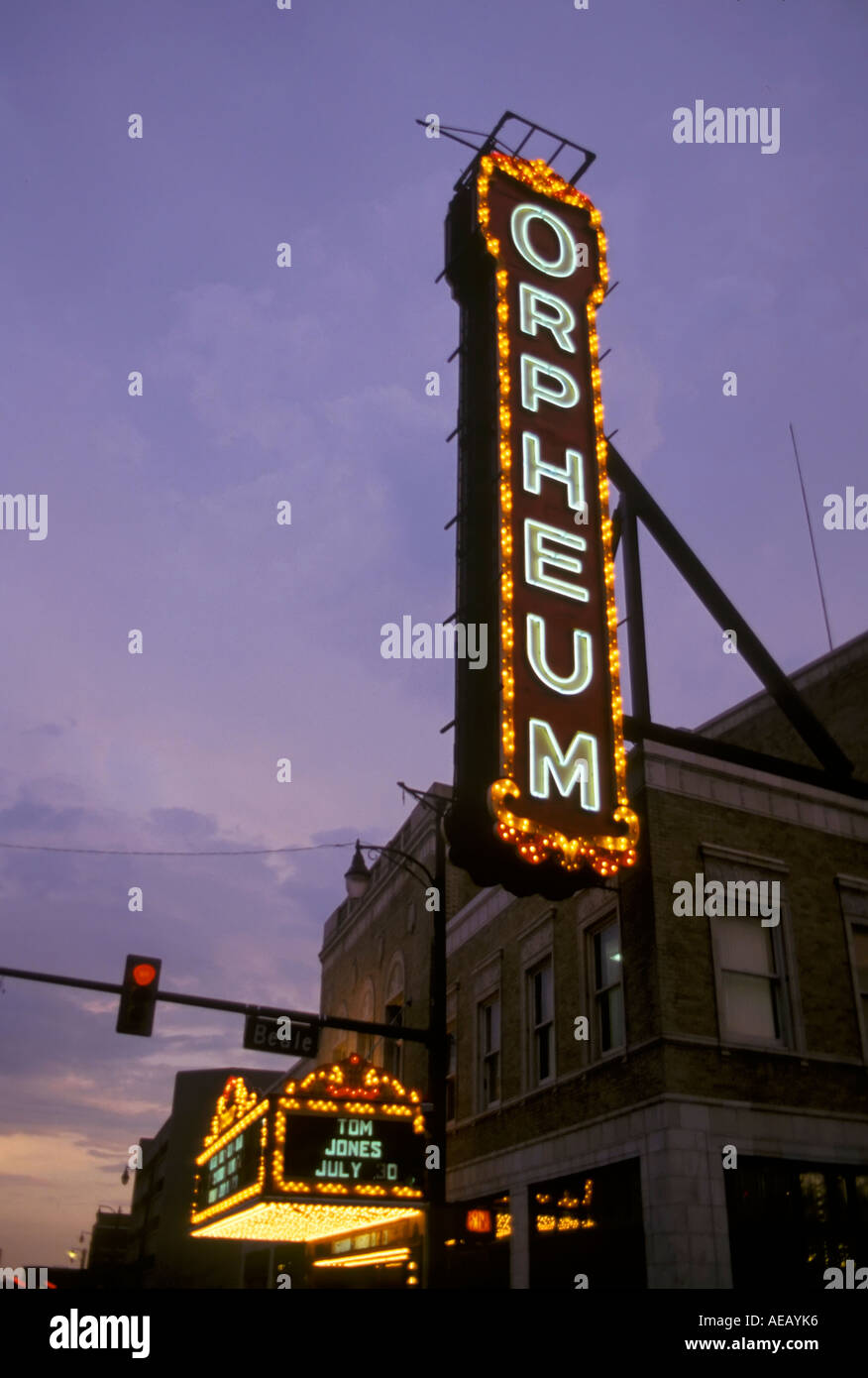 Orpheum theater Night scene on Beale Street in Memphis Tennessee TN ...