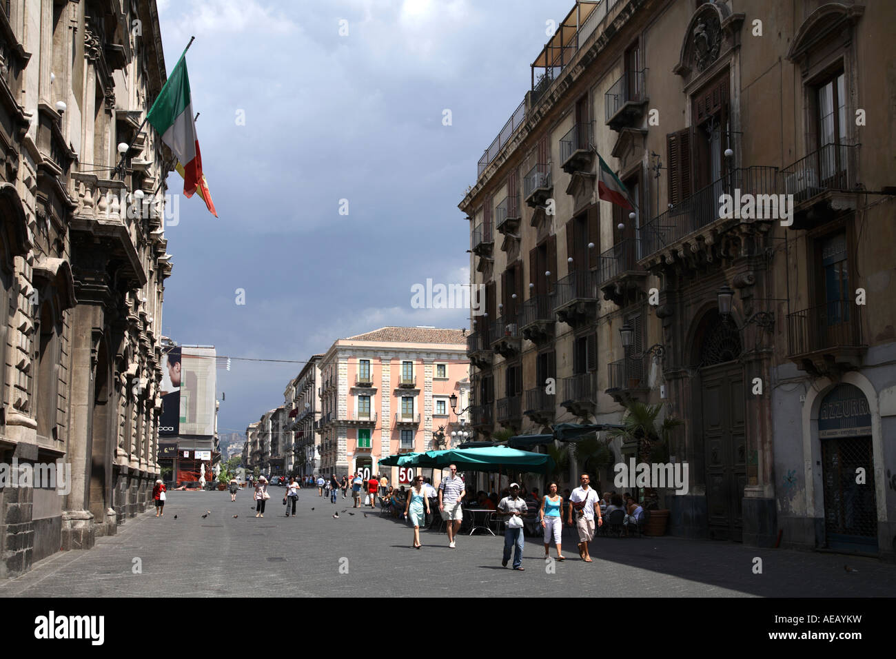View Along Via Etnea Catania Sicily Italy Stock Photo - Alamy