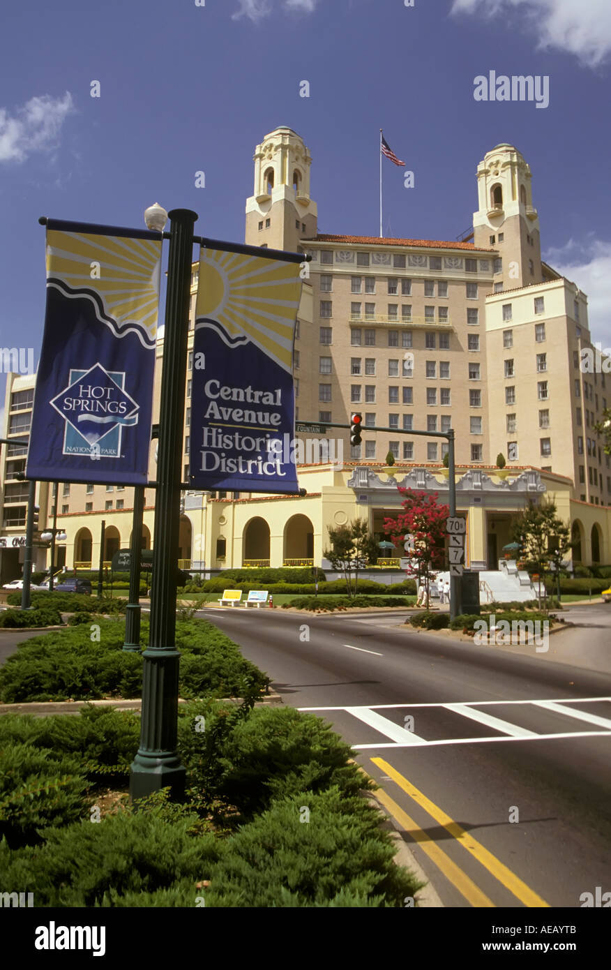 Bath House Row in Hot Springs Arkansas Stock Photo - Alamy