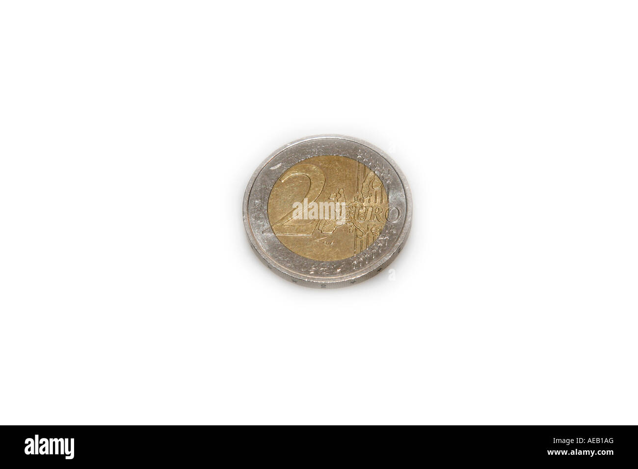 2 euro coin close up isolated over white Stock Photo - Alamy