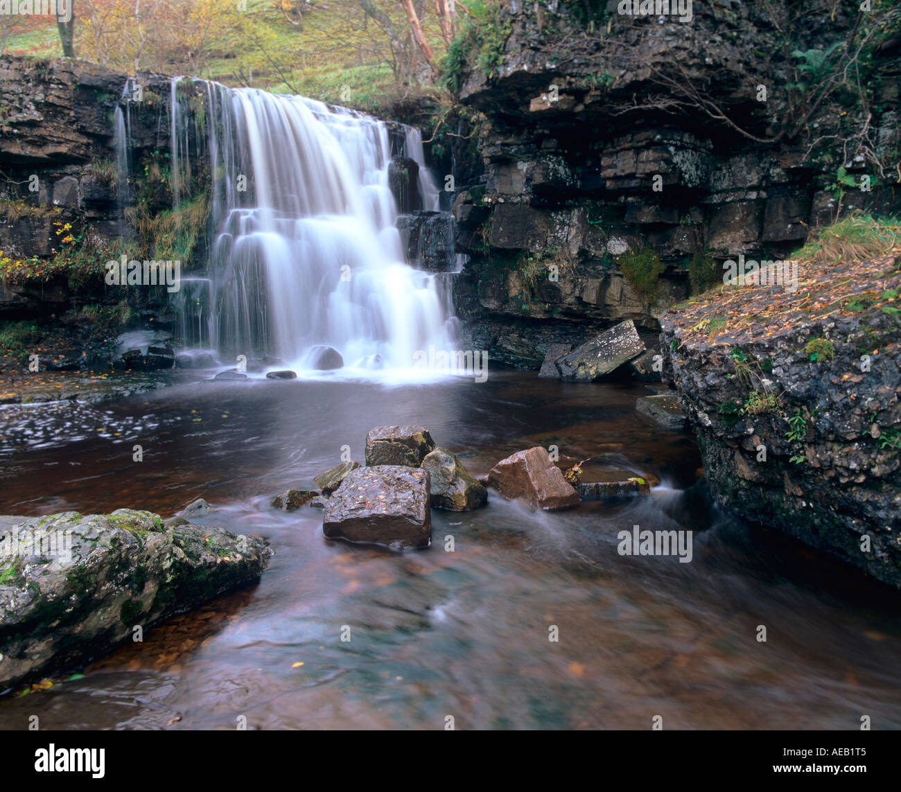 Waterfall called East Gill Force in North Yorkshire, England UK Stock ...