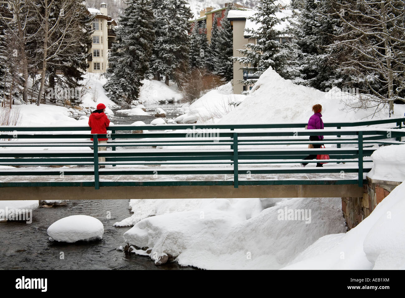 Bridge over Gore Creek Vail Ski Resort Rocky Mountains Colorado USA ...