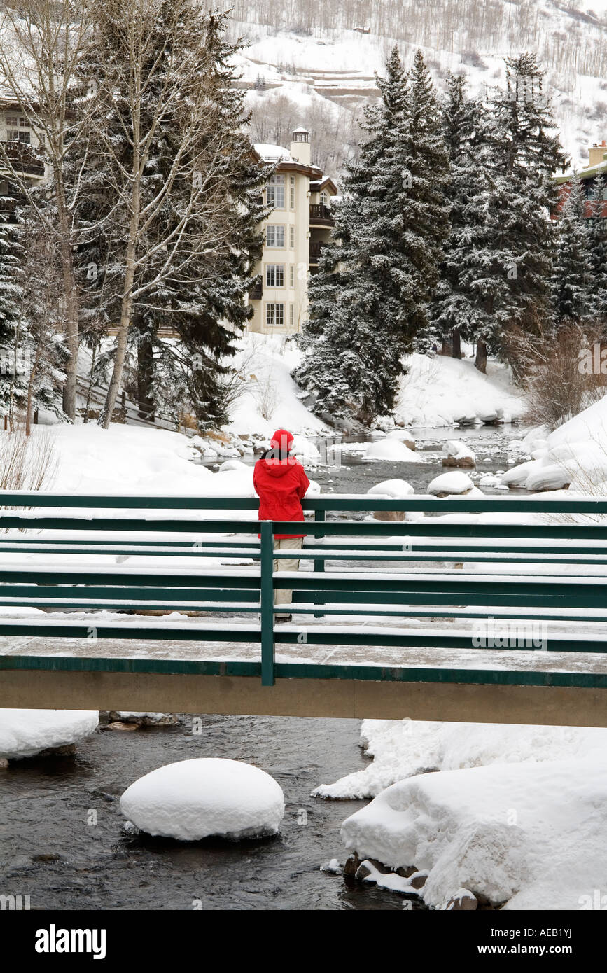Bridge over Gore Creek Vail Ski Resort Rocky Mountains Colorado USA ...