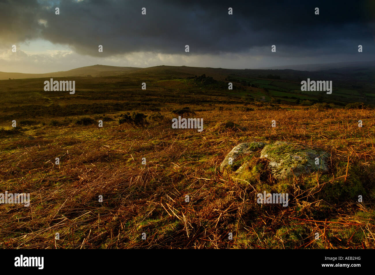 Fantastic atmospheric wintry morning light on Dartmoor looking from ...