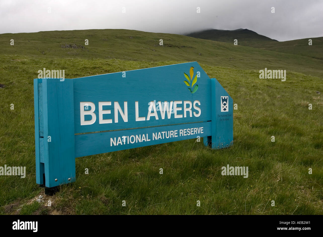 Signboard at entrance to Ben Lawers Nature Reserve Scotland UK Stock ...