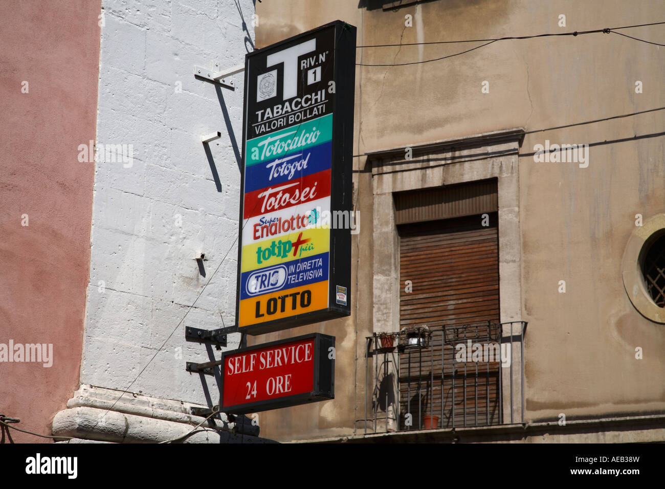 Tabacchi Lotto Sign on Building Catania Sicily Italy Stock Photo - Alamy