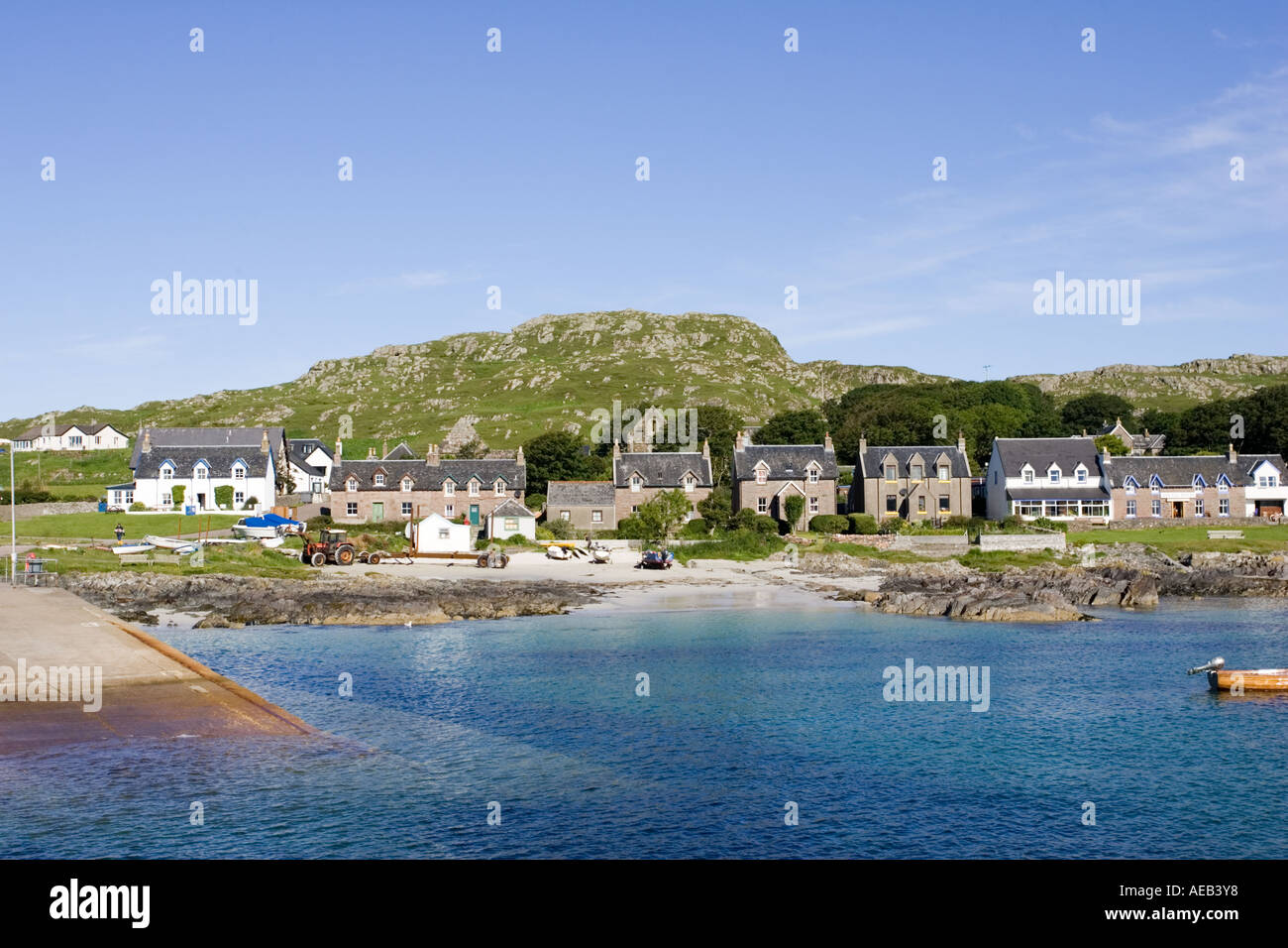 Island of Iona off south coast of Isle of Mull Scotland UK Stock Photo ...