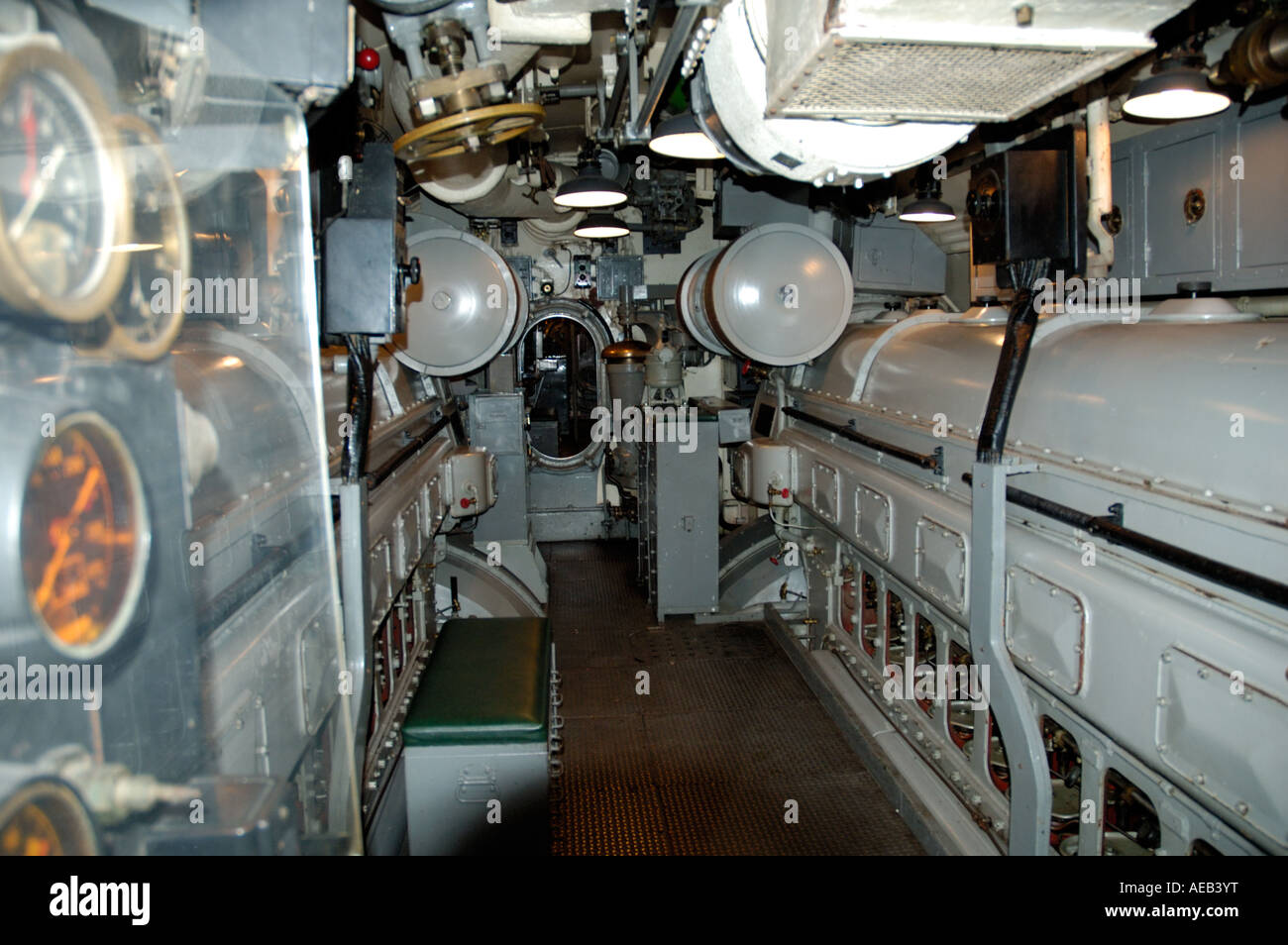 Engine Room of USS Pampanito Submarine Stock Photo - Alamy