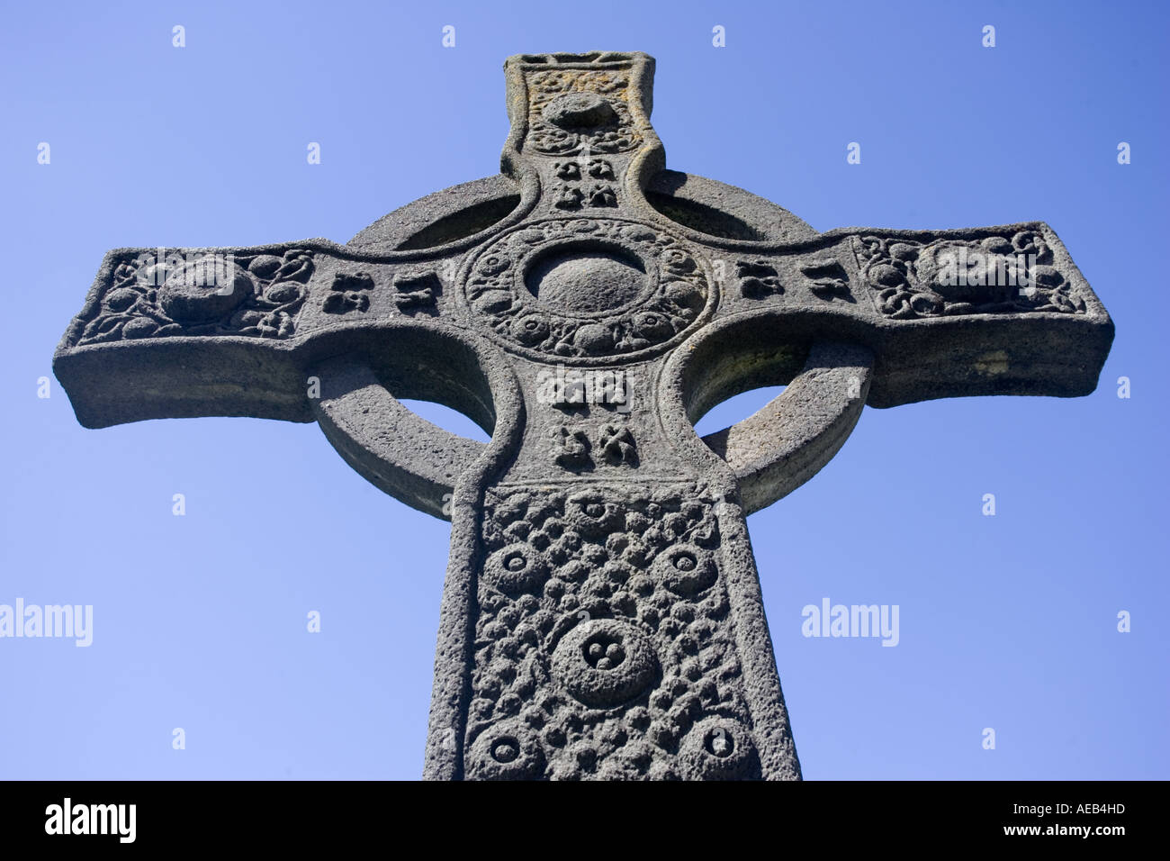 Closseup of replica of St Johns celtic Cross outside St Columbas shrine ...