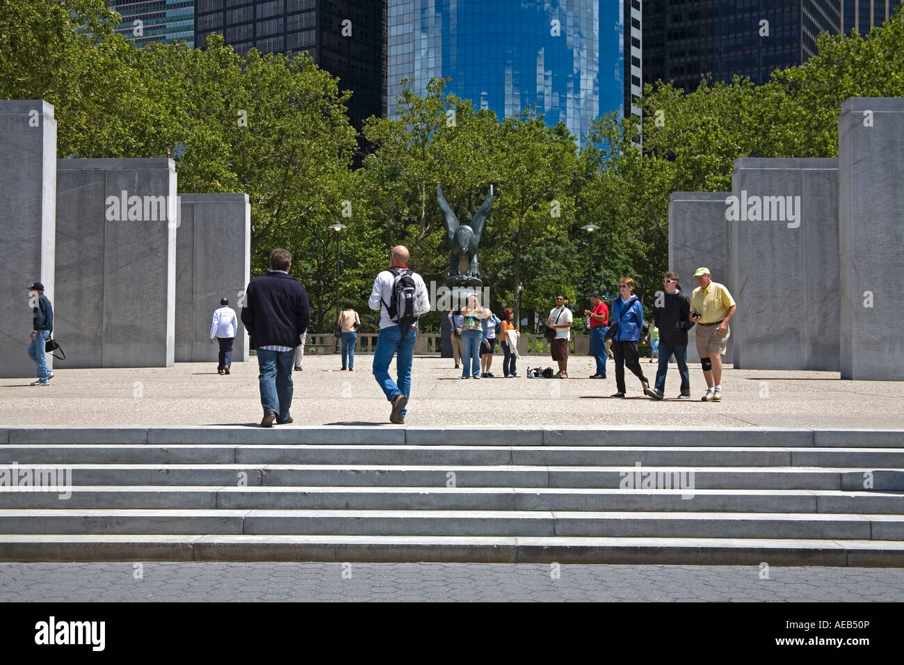 World War Two Monument at Battery Park Lower Manhattan New York City ...