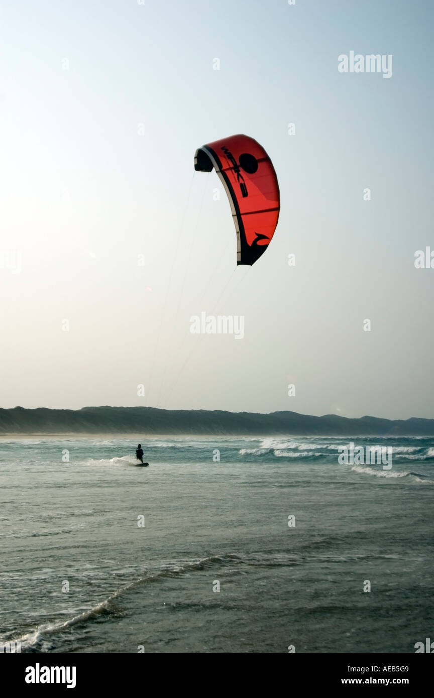 Parasurfing through the surf on the Zululand Coast at Sodwana Bay ...