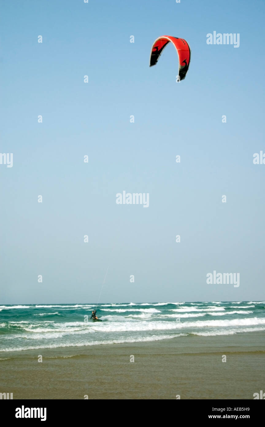 Parasurfing through the surf on the Zululand Coast at Sodwana Bay ...