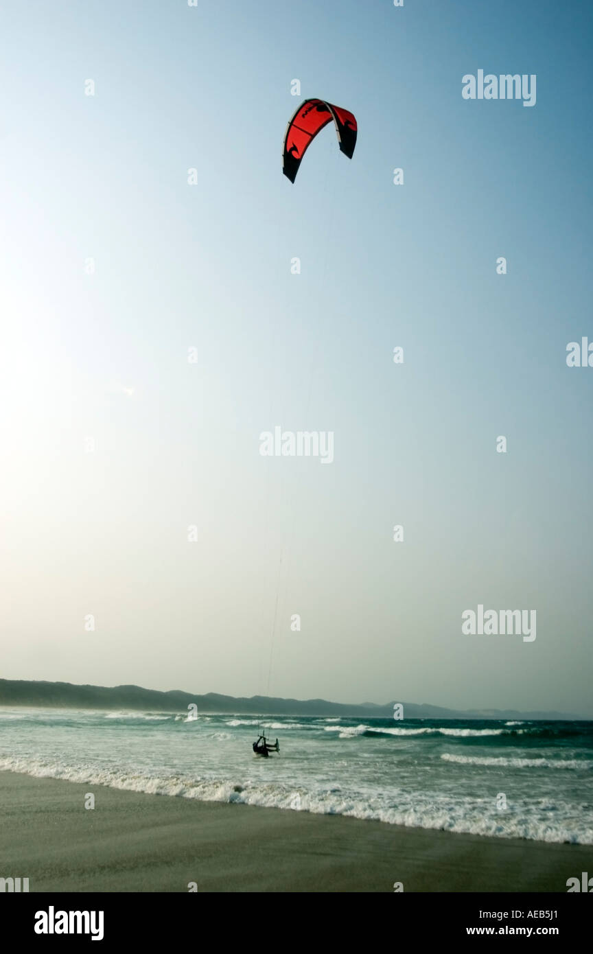 Parasurfing through the surf on the Zululand Coast at Sodwana Bay ...