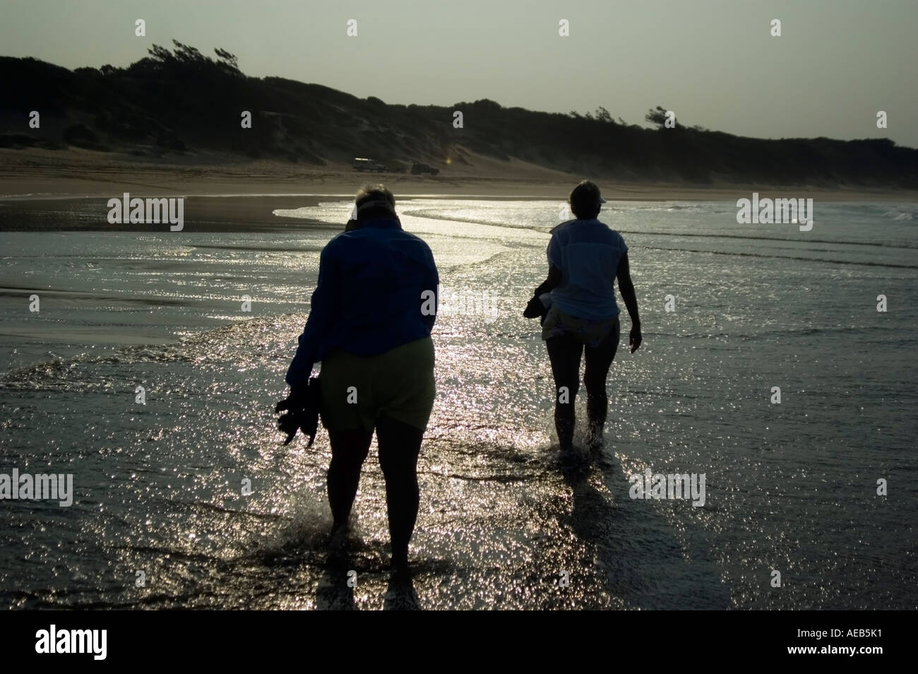 Strolling through the surf on the Zululand Coast at Sodwana Bay ...