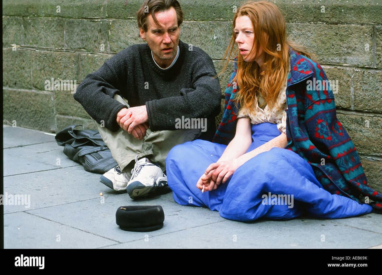 Homeless people on the street in Leeds, UK Stock Photo - Alamy