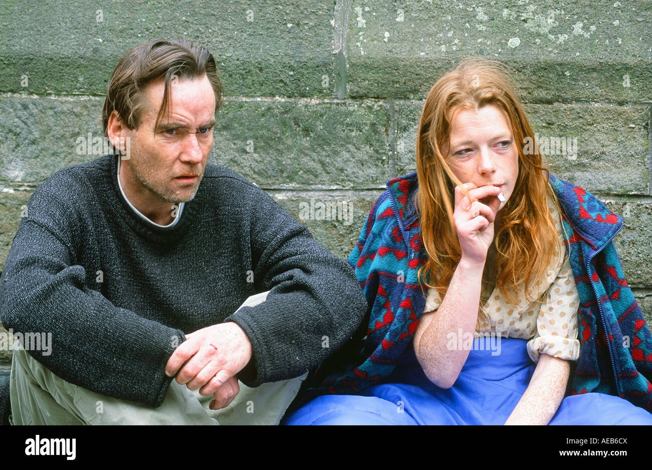 A homeless couple on the streets in Leeds, UK Stock Photo - Alamy
