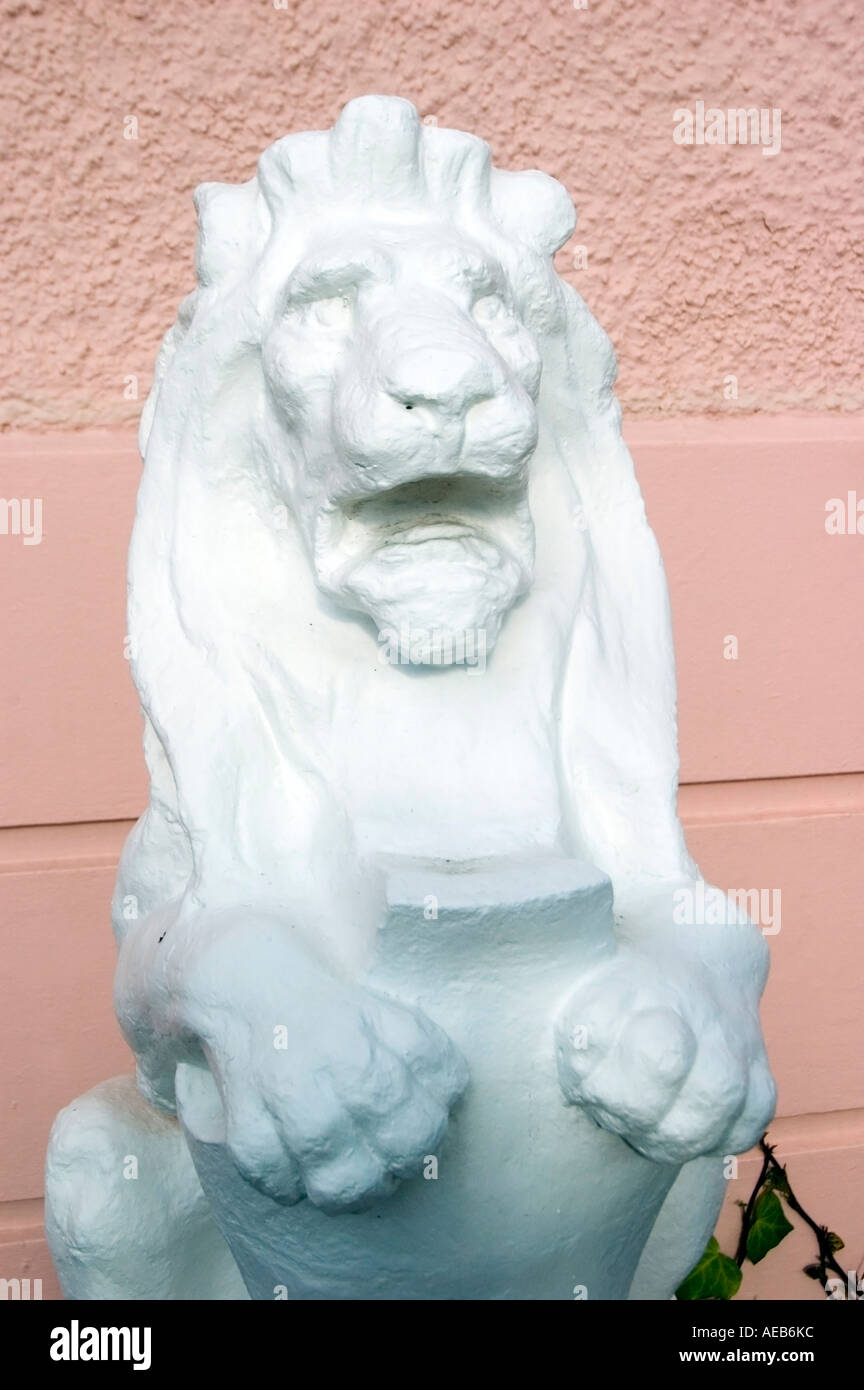Lion gargoyle statue at the Mount Nelson Hotel in the city of Cape Town ...