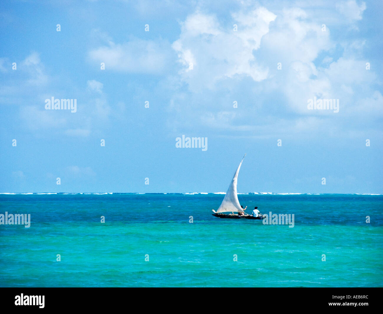 Indian Ocean horizont blue waters Kenya East Africa Kenia BAMBURU BEACH ...